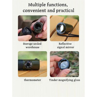 Multi-Function Survival Whistle with Compass & Thermometer,