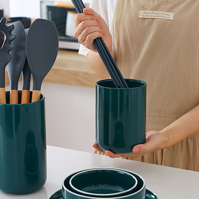 Ceramic chopstick holder kitchen utensil storage bottle