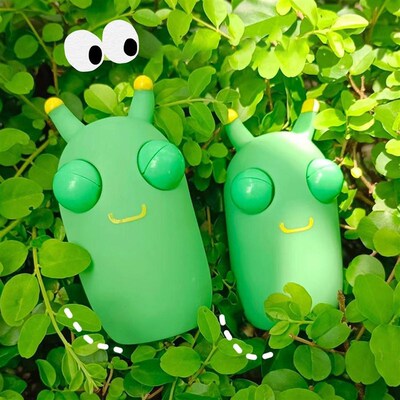 Funny Eyeball Burst Squeeze Toy Green Eye Caterpillar Pinch