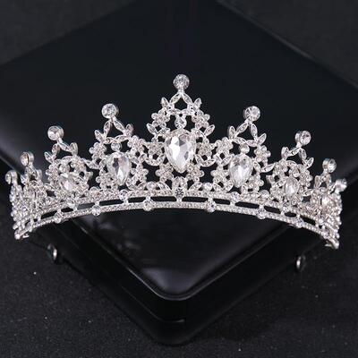 Wedding Hair Tiara Crystal Bridal Tiara Crown Silver Color D