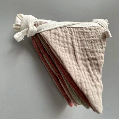 Cotton Bunting Banner Triangle Flags Baby Garland Flag for B
