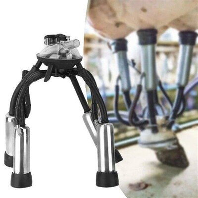 Milking Cluster Cow Milk Cup Set with Hook for Vacuum Pump