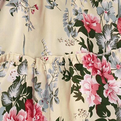 Summer Girls Long Skirt Polyester Square Collar Suspender S
