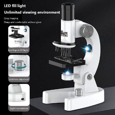 200X-4800X Biological Microscope with Microscope Slides Set