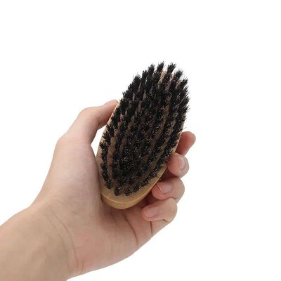 Wooden Hair Beard Brush For Men Natural Wood Comb Boar Brist