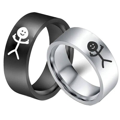 Hip Hop Stainless Steel man Rings For Men rend Funny Middle
