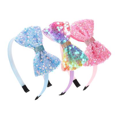 1pc/3pcs Cute Sequin Hair Bows Headbands for Girls 4inch Gli
