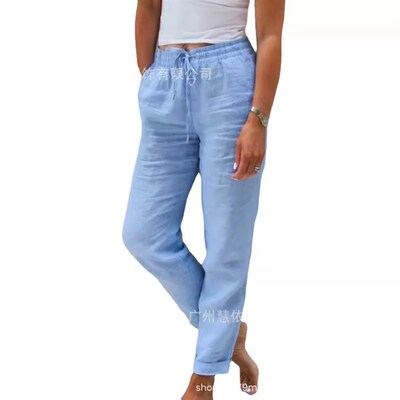 2025 Independent Station Elastic Waist Solid lor tton And Li