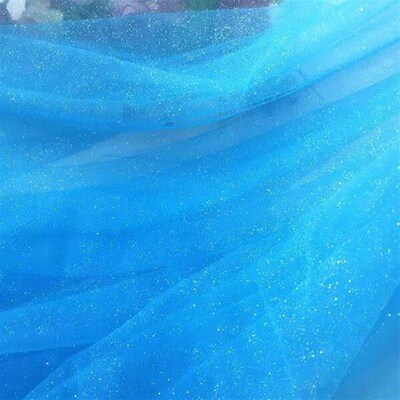1 Yard Shiny Tulle Fabric Soft Glitter Sequin Hot Silver