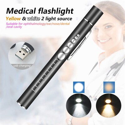 USB Rechargeable Medical Handy Pen Light Mini Nursing Flashl