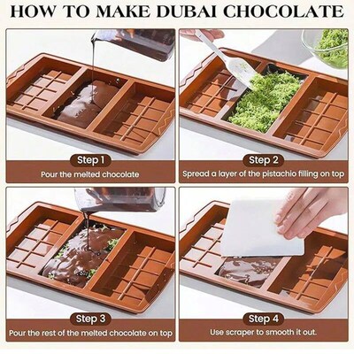 3-in-1 Chocolate Bar Molds Silicone Bars Break Apart Wax Mel