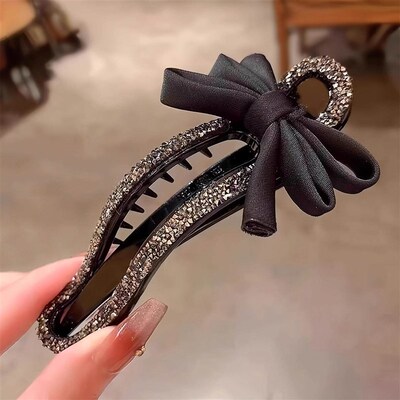 Luxury Lazy Persons Rhinestone-Encrusted Hair Clip for Wome