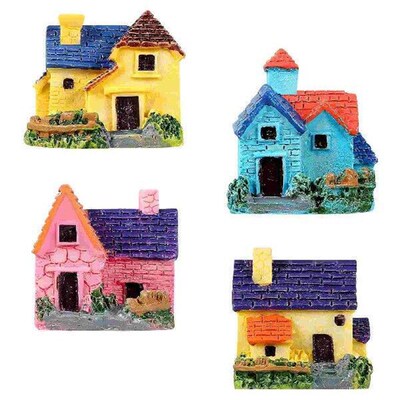 4 Pcs Villa Craft Decor Miniature Villas Tiny House