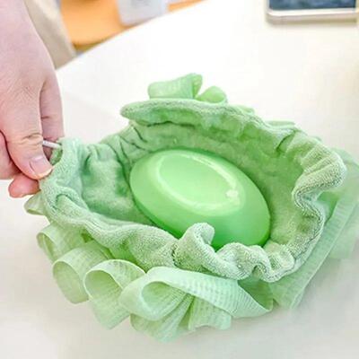 Soft Exfoliating 2-In-1 Bath Loofah - Bath Ball Towel + Draw