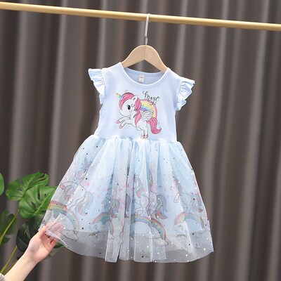 Girls Clothes 2023 New Summer Princess Dresses Flying Sleeve
