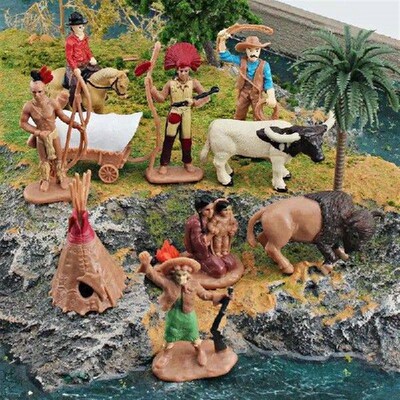 Wild West Cowboy Figure Playset Set Cowboy Toy Decorations