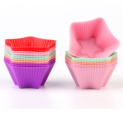 New Silicone Cupcake Mold Heart 6pcs Cake Muffin Mold Bakewa