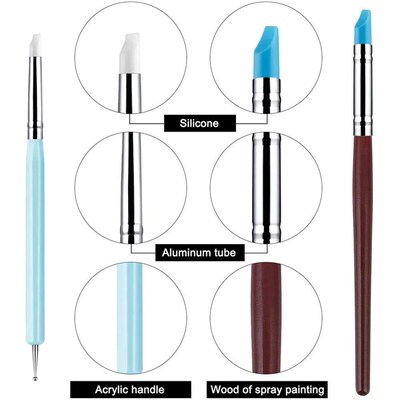 5PCS Silicone Clay Sculpting Tool for Brush Modeling Dotting