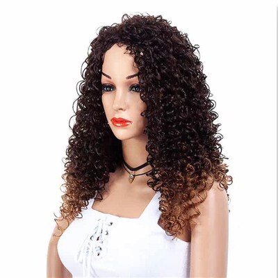 Wig wig chemical fiber T color African small volume long wig