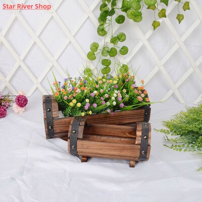 Carbonized Wooden Flower Pot Succulent Plant Potted Planter
