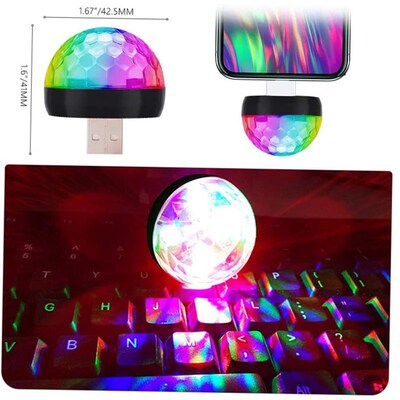 USB Mini LED Disco DJ Stage Light Portable Family Party Ball