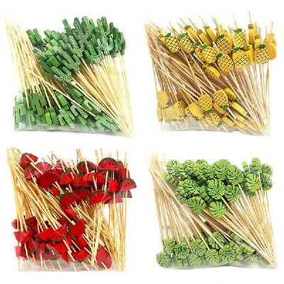 100PCS Bamboo Skewers 12cm Exquisite Fruit Dessert Sticks