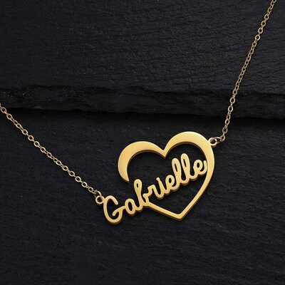 Fashion stainless steel English lettering name cutting penda
