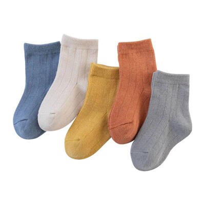 5 Pairs/Lot Cotton Kids Socks Baby Girls Boys Sock Cute Flor