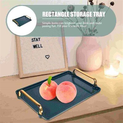 Tray Serving Plate Breakfast Trays Platter Handles Plastic
