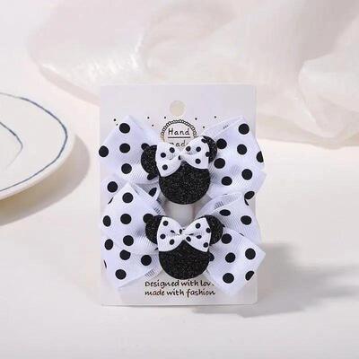 2Pcs Bows Hair Bangs Clip for Little Girls Cartoon Party Hea