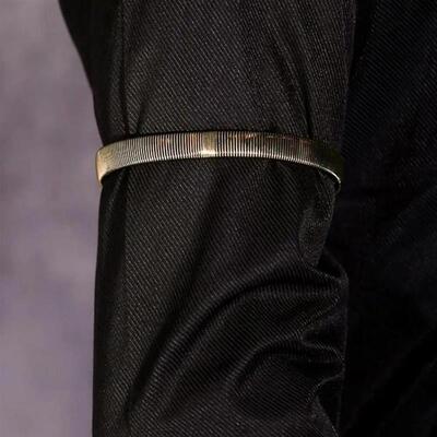 Unisex Sretchy Metal Sleeve Garters Mens Elastic Arm Band Sh