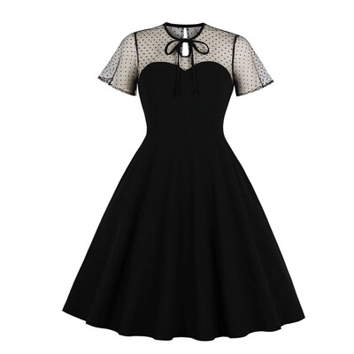 2025 Womens Mesh Polar Dot Short-sleeved Stitching Tutu Ski