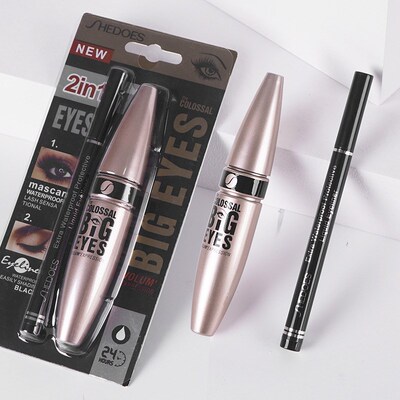 Waterproof Mascara Eyeliner Set non-smudge mascara Extended