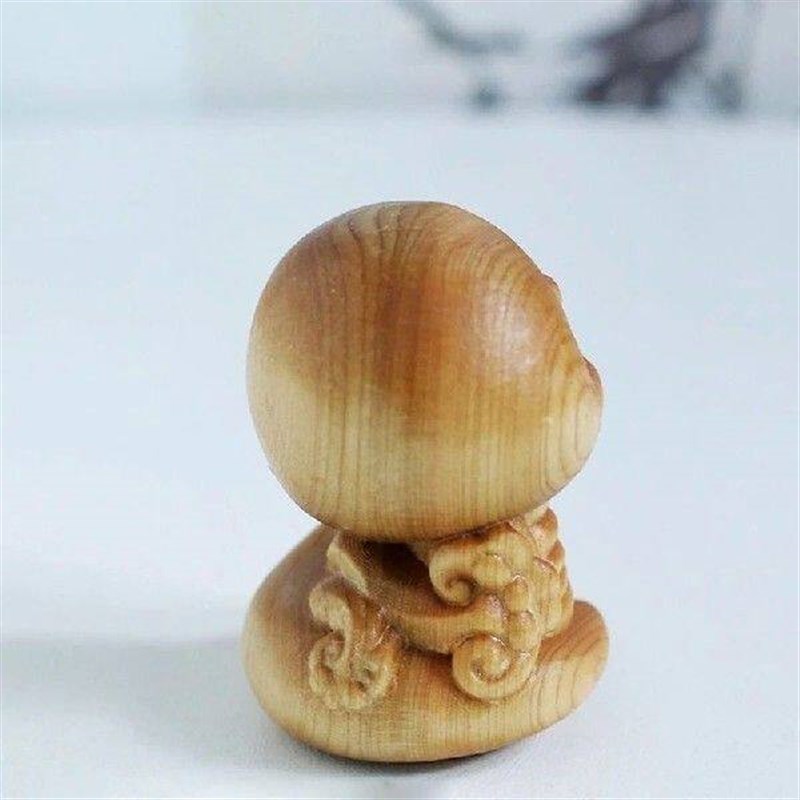 Mini Wood Carving Chinese New Year Snake Ornaments Zodiac