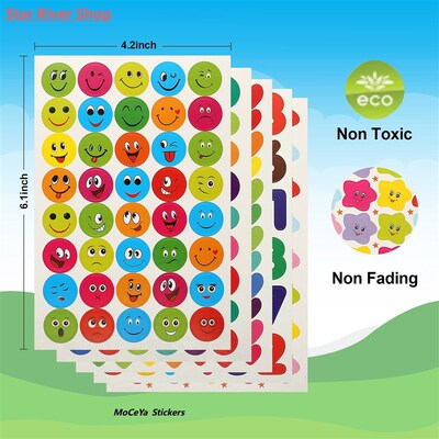 10 Sheet Smiling Face Stickers Cute Notebook Laptop Portrait