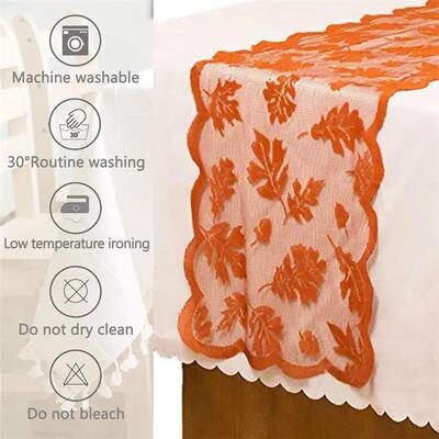 Maple Leaf Lace Table Runner Autumn Tablecloth Table Decorat