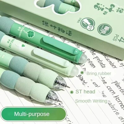 4PCS/Box Soft Cloud Grip Erasable Press Gel Pen ST Tip Quick