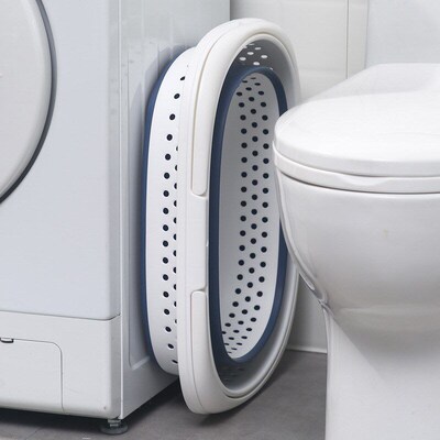 Collapsible Plastic Laundry Basket Folding Pop Up Bathroom D