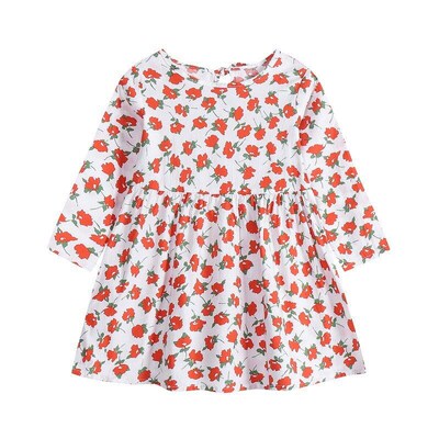Spring Autumn 2025 Girls Longsleeved Dress Sweet Printed Pri