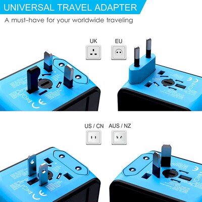 International Universal Travel Adapter 3 USB &Type-C Outlet