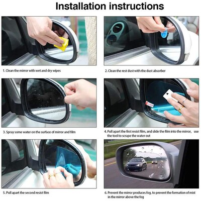 2PCS Car er Rainproof Film For Car Rearview Mirror Car Rearv