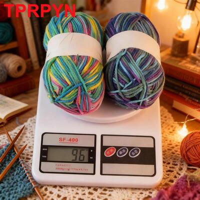 2Pcs total 100g Hand knitting Milk Cotton yarn section dyed