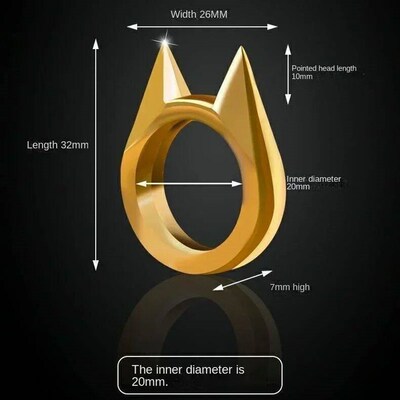 Women Men Cute Cat Ear Rings Self Defense Rings Multifunctio