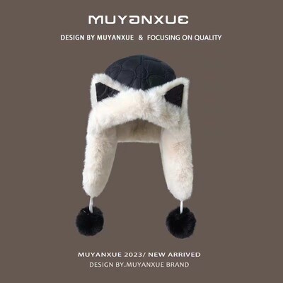 Woolly hat winter ear protector Lei Feng hat for women护耳帽