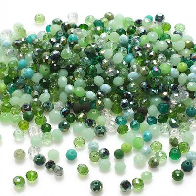 500Pcs/Lot 4MM Crystal Glass Faceted Loose Spacer Brown Roun