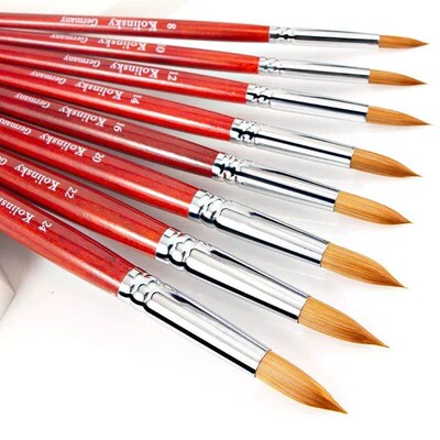Kolinsky Acrylic Nail Art Brush Wood Handle Nail Art Mink Br