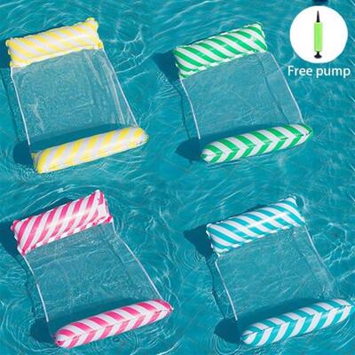 1pc PVC Foldable Floating Bed, Inflatable Water Hammock