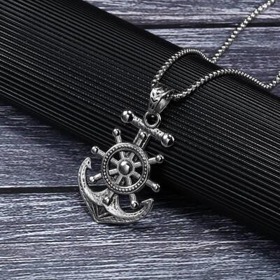Fashion titanium steel pendant anchor titanium steel necklac