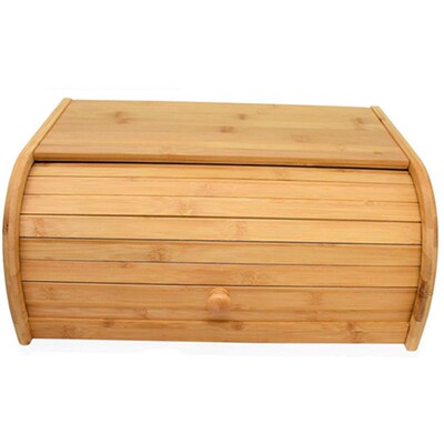 Bamboo Roll Top Bread Box Food Storage Bin Baked  Goods