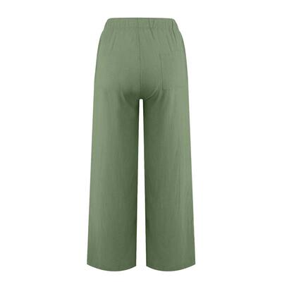 Summer Cotton Linen Wide Leg Pants for Women Pants Full Leng